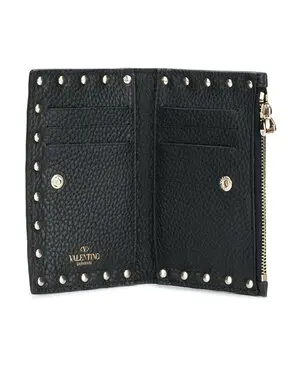 Valentino Garavani Rockstud Zip-up Cardholder - Black