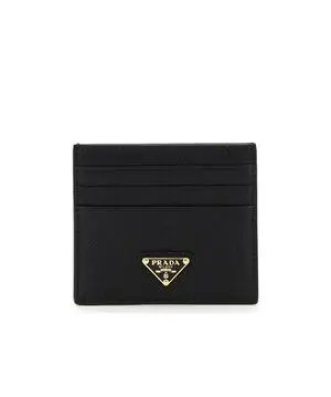 Prada Logo Plaque Card Holder - Black
