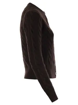 Polo Ralph Lauren Cable-knit Button-up Cardigan - Black