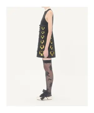 Valentino Garavani Collared Sleeveless Dress With Bow And Heart Embroidery