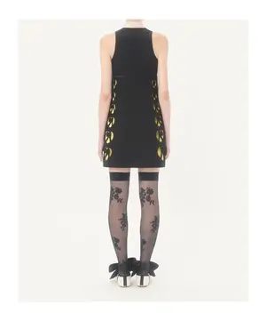 Valentino Garavani Collared Sleeveless Dress With Bow And Heart Embroidery