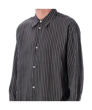 Studio Nicholson View Striped Relaxed Shirt - Black