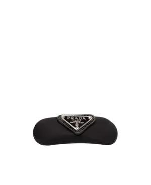 Prada Logo Plaque Hair Clip - Black