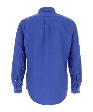 Polo Ralph Lauren Logo Embroidered Curved Hem Shirt - Blue