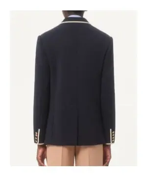 Valentino Garavani Double-breasted Wool Jacket With Vg Embroidery