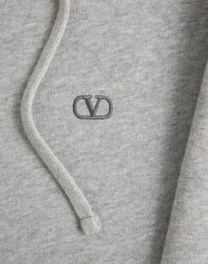 Valentino Garavani Cotton Hoodie With Vlogo Embroidery