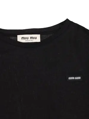 Miu Miu Short-sleeved T-shirt With Chest Pattern