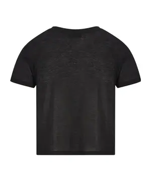 Miu Miu Short-sleeved T-shirt With Chest Pattern - Black