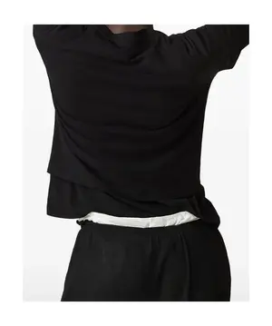 Miu Miu Short-sleeved T-shirt With Chest Pattern - Black