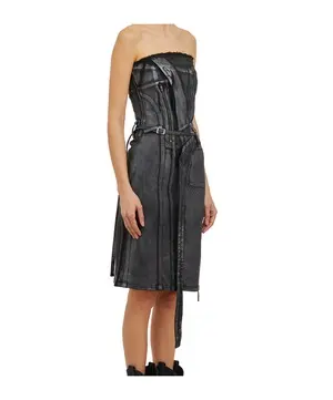 Ottolinger Off-shoulder Denim Dress With Asymmetrical Cutout