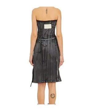 Ottolinger Off-shoulder Denim Dress With Asymmetrical Cutout