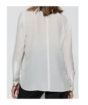 Max Mara Silk Pleated Blouse With Crew Neck And Long Sleeves