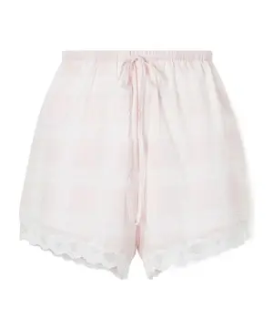 Posse Name Drawstring Shorts With Lace Trim