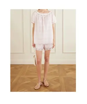 Posse Name Drawstring Shorts With Lace Trim