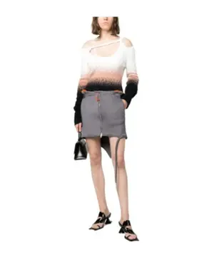 Ottolinger Asymmetric Hem Zip-up Miniskirt - Gray