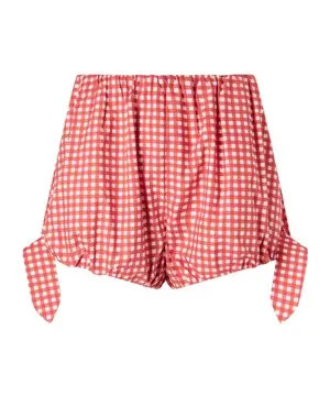 Posse Plaid Cotton Shorts With Drawstring Detail