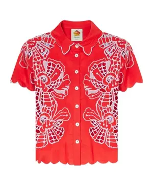 Women's Rosette Button-Up Shirts