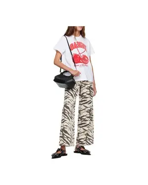 GANNI Graphic Cherry Print T-shirt - Bright White
