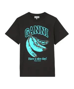 GANNI Graphic Banana T-shirt - Phantom Black
