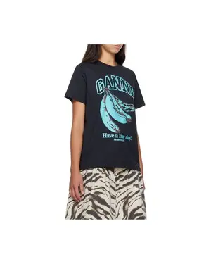 GANNI Graphic Banana T-shirt - Phantom Black