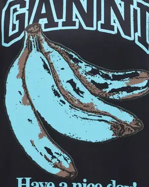 GANNI Graphic Banana T-shirt - Phantom Black