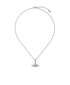 VIVIENNE WESTWOOD Orb Pendant Necklace With Crystal Details - Gray