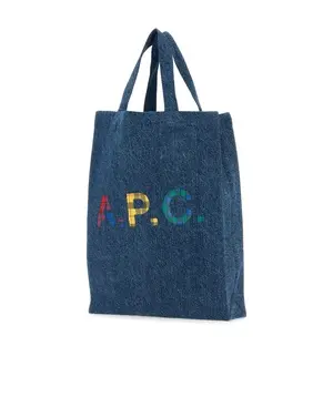 A.p.c. Logo Patch Denim Mini Tote Bag