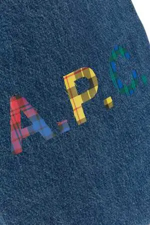 A.p.c. Logo Patch Denim Mini Tote Bag