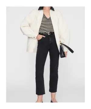 ANINE BING Lowen Striped V-neck Vest