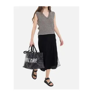 ANINE BING Lowen Striped V-neck Vest