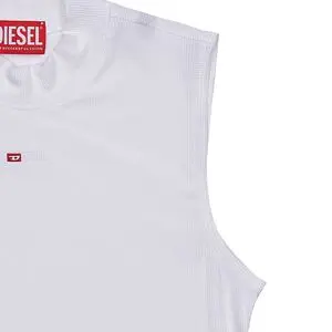 DIESEL® Mock Neck Ribbed Tank Top - White