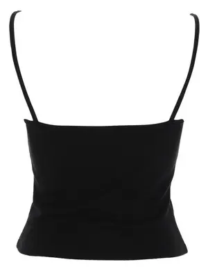 DIESEL® Ribbed Spaghetti Strap Top With Oval D Logo - Black