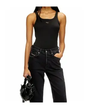 DIESEL® Ribbed Tank Top With Embroidered D-logo