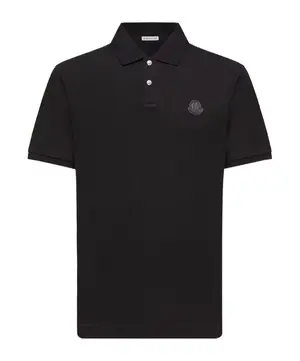 Moncler Logo Patch Piquet Polo Shirt