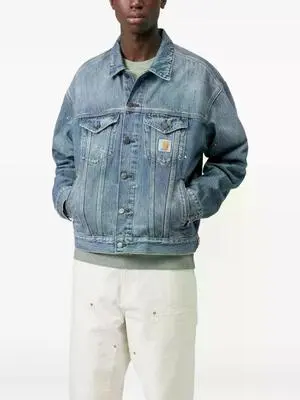 Carhartt Work In Progress Helston Paint-splatter Denim Jacket - Blue
