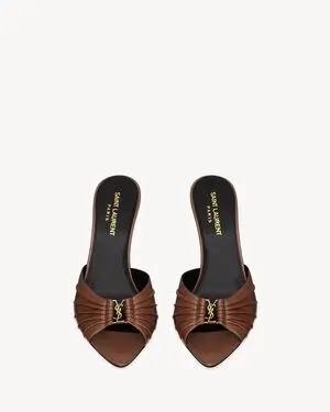 Saint Laurent Babylone Heeled Mules - Brown