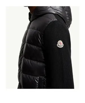Moncler Padded Knit Zip-up Hooded Sweatshirt