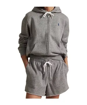 Polo Ralph Lauren Zip-up Drawstring Hoodie - Grey