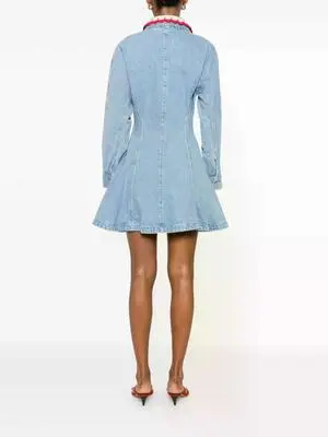 Stine Goya Crochet Collar Button-up Mini Dress