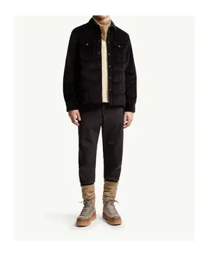Moncler Gelt Corduroy Down Shirt Jacket - Black