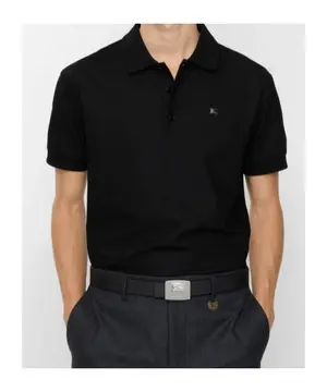 Burberry Evan Logo Piqué Polo Shirt - Black