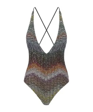 Missoni Zigzag Cross-back One-piece Swimsuit - Multicoloured