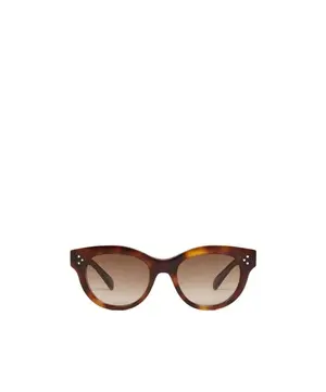 Celine Round Acetate Sunglasses - Brown