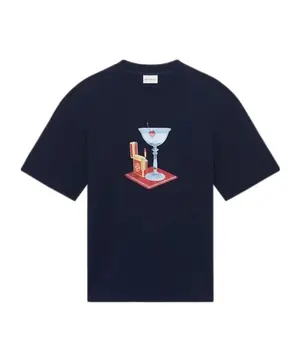 Drole De Monsieur Cocktail Graphic-print T-shirt - Navy