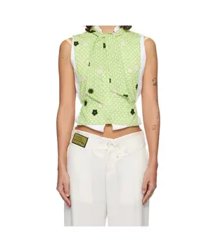 MAISON MARGIELA Sleeveless Floral Print Top