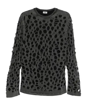 AVAVAV Distressed Cutout Sweatshirt - Black