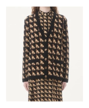 Valentino Garavani Long Sleeve V-neck Wool Cardigan