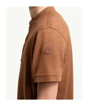 Moncler Cotton Linen Blend Polo Shirt