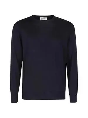 KANGRA Fine-knit Crew-neck Sweater - Blue