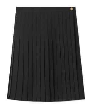 Burberry Pleated Wool Blend Midi Skirt